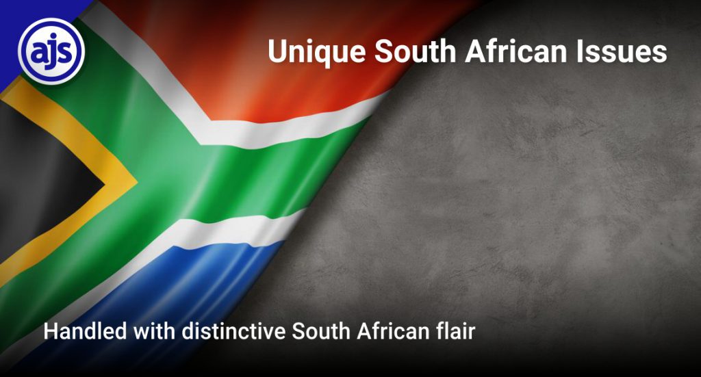 UNIQUE SOUTH AFRICAN ISSUES AJS South Africa